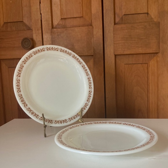 Pyrex | Dining | Vintage Pyrex Copper Filigree Dinner Plates Set Of 2 ...